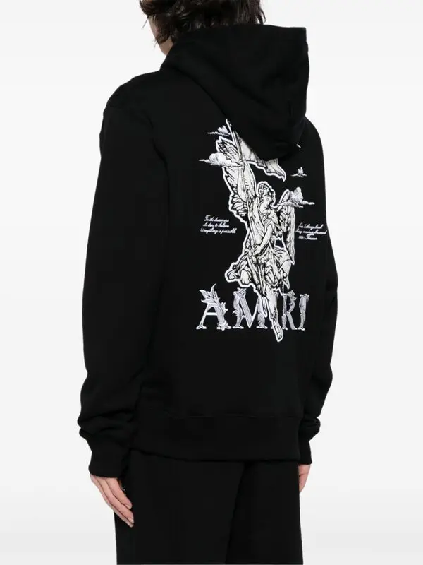 Amiri Angel Cotton Hoodie In Black - 30% Off | Editorialist