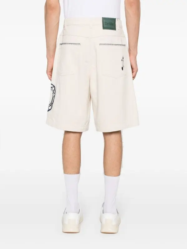 Drole De Monsieur Art De La Table Denim Shorts - Neutrals