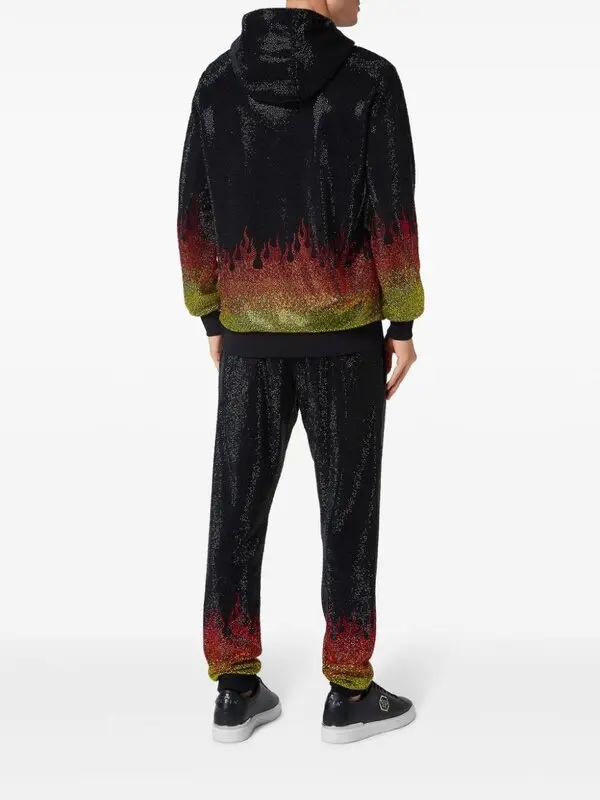 Philipp Plein Crystals Flame Hooded Tracksuit Set
