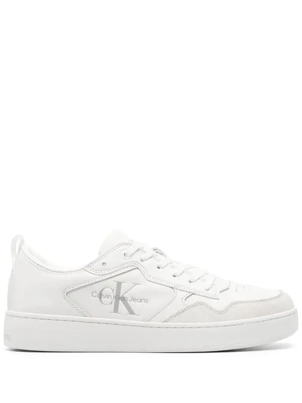 Calvin Klein Debossed-logo Leather Trainers