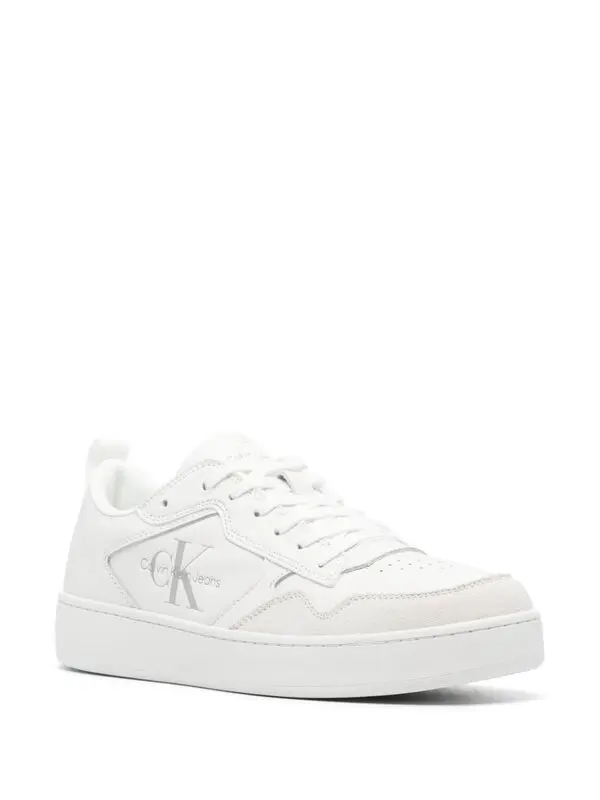Calvin Klein Debossed-logo Leather Trainers