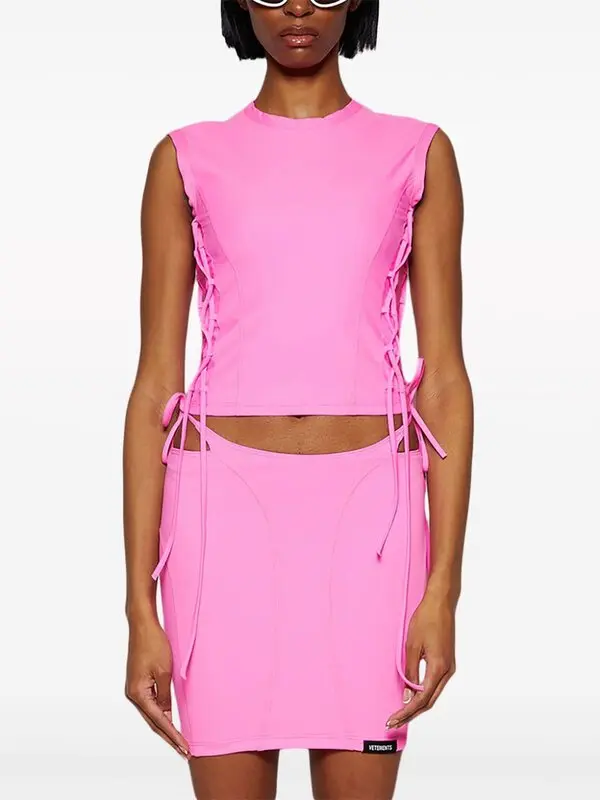 Vetements Lace-up Crop Top