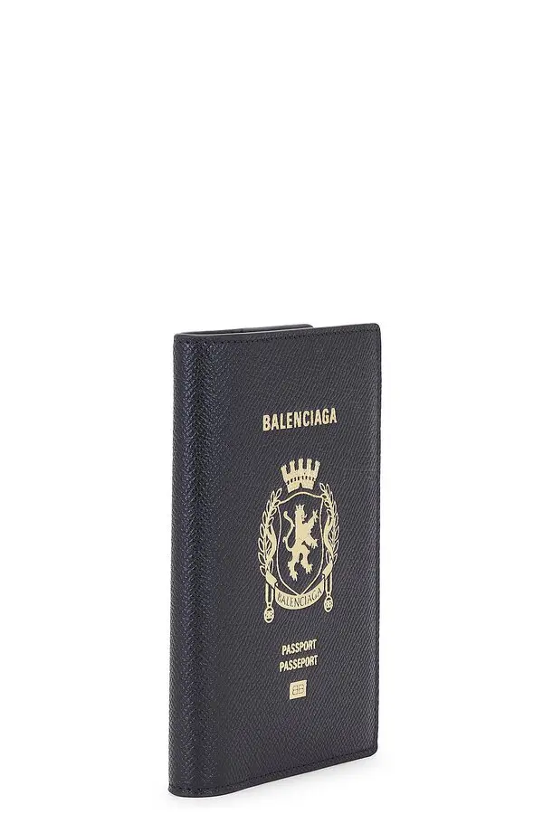 Balenciaga Passport Holder Wallet - Black