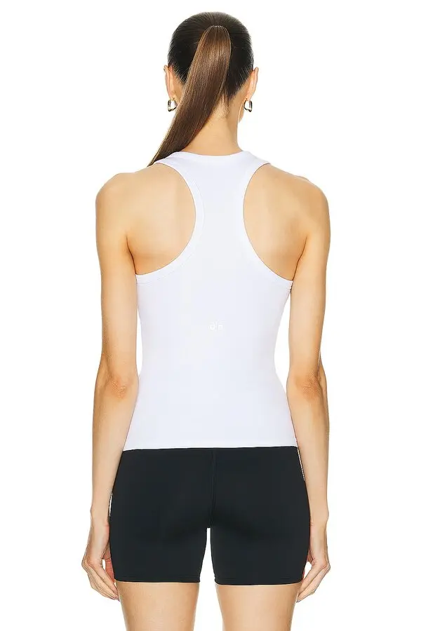 Alo Yoga Ribbed Devoted Tank Top In White - 30% Off | Editorialist