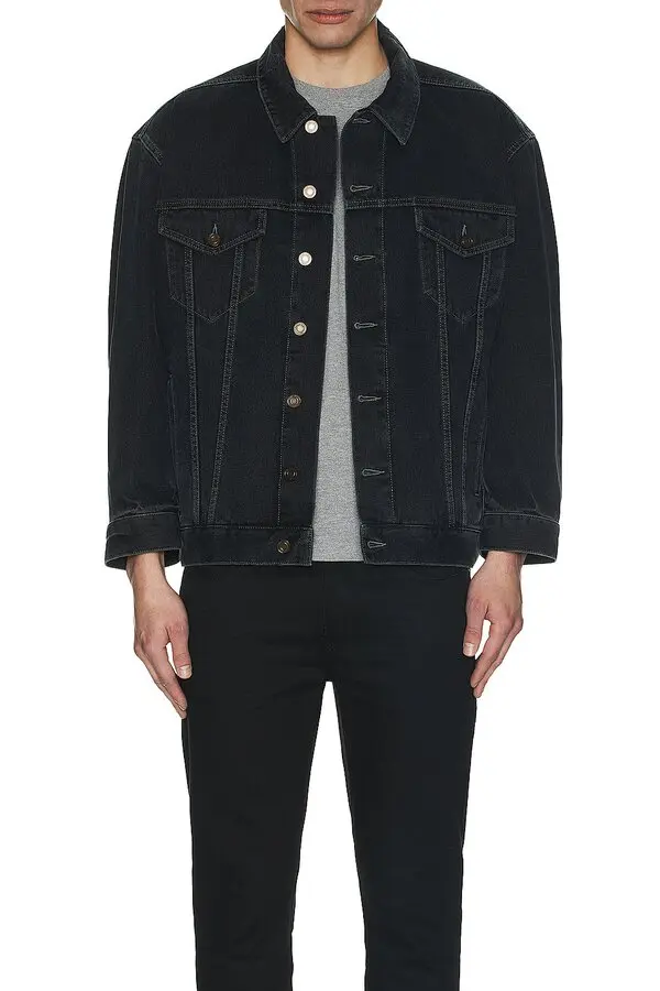 Saint Laurent Egg Shape Denim Jacket - Dark Blue Black