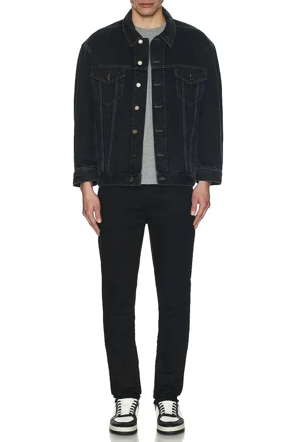 Saint Laurent Egg Shape Denim Jacket - Dark Blue Black
