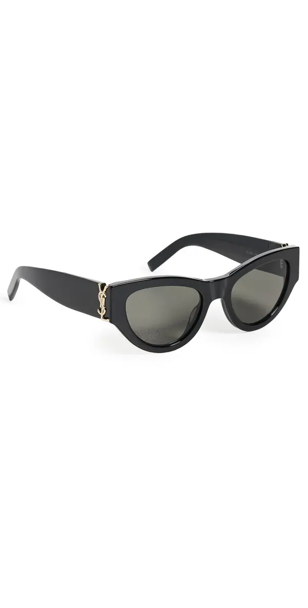 Saint Laurent Monogram Cat Eye Sunglasses - Black/black/grey