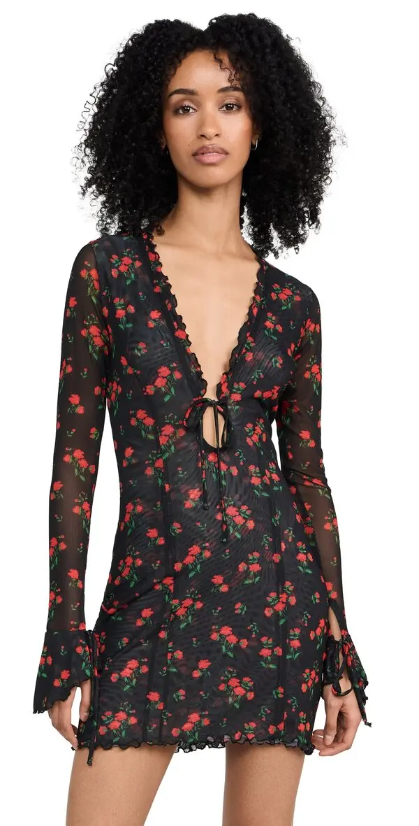 midi formal dress Listicle Women's Flower Fields Tiered Floral Midi Dress in White