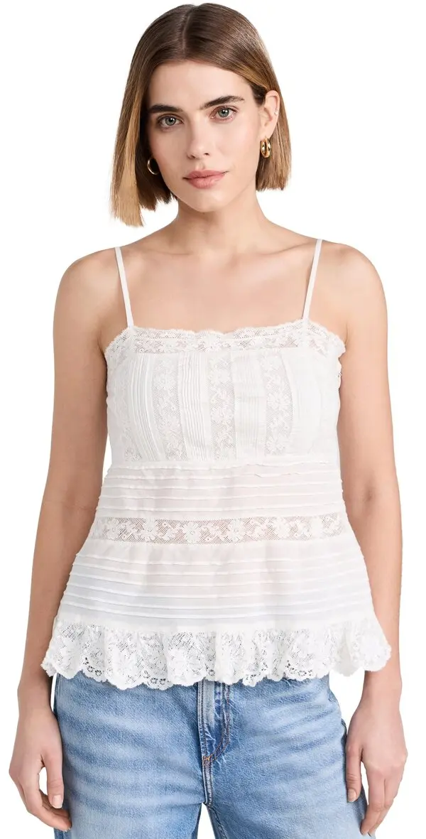 LoveShackFancy Charlieann Camisole - Bright White