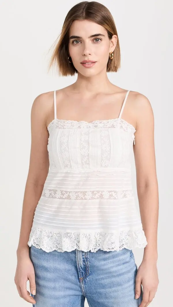 LoveShackFancy Charlieann Camisole - Bright White