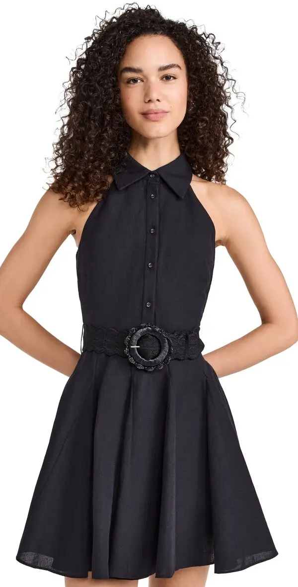 Hemant & Nandita Belted Mini Dress - Black