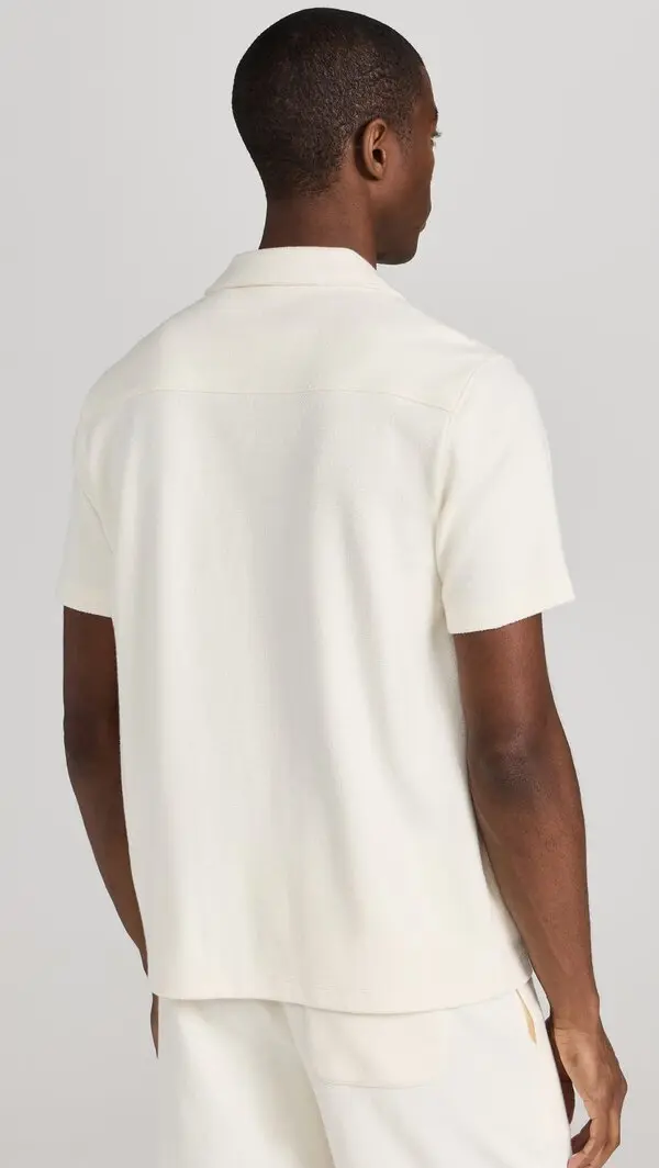 Vince Boucle Button Down Shirt - Bone
