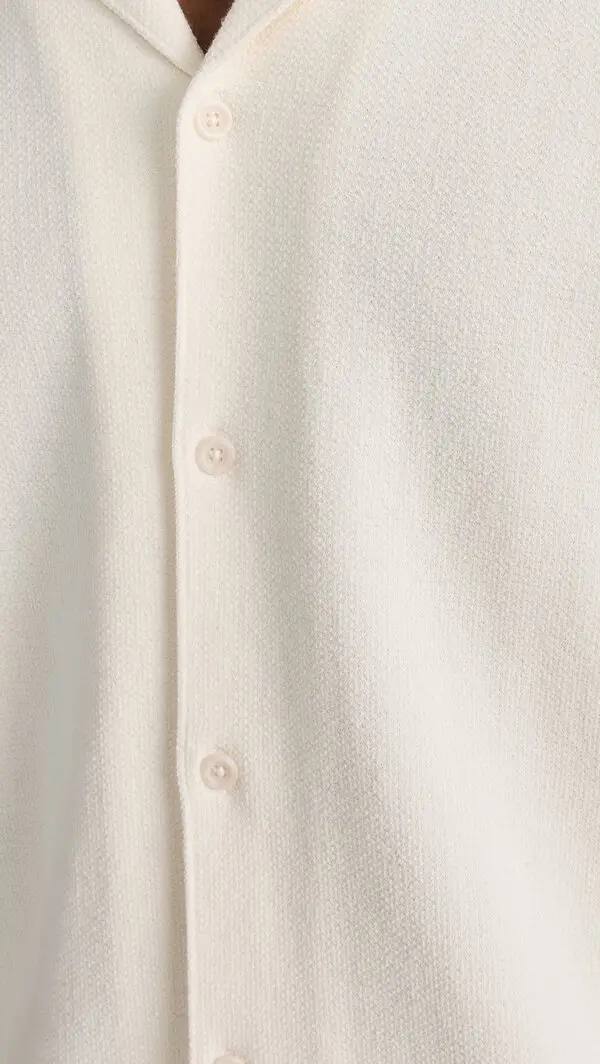 Vince Boucle Button Down Shirt - Bone