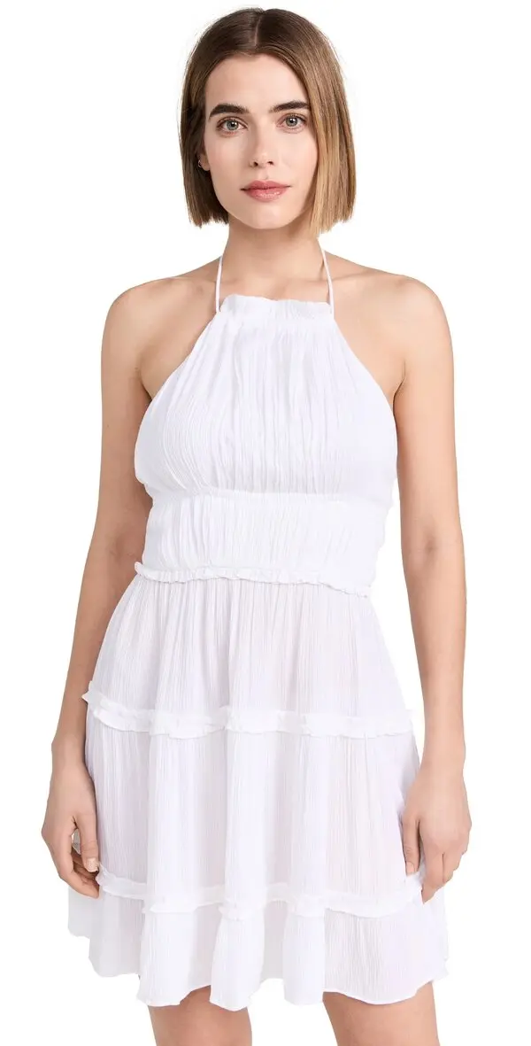Playa Lucila Halter Mini Dress In White - 75% Off | Editorialist