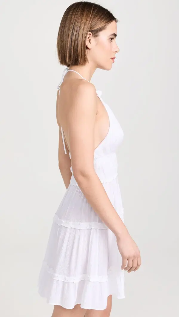 Playa Lucila Halter Mini Dress In White - 75% Off | Editorialist