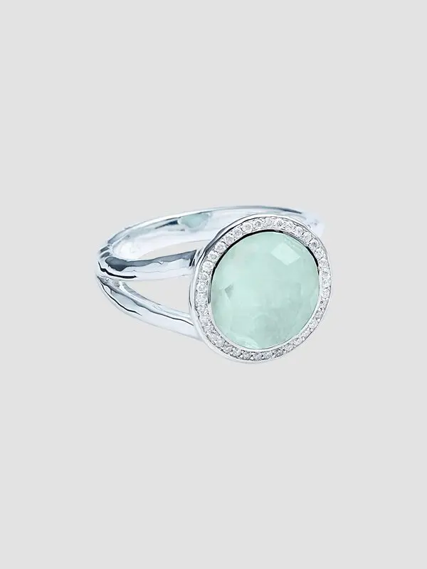 Ippolita Lollipop Mini Lollipop Sterling Silver, Gemstone & 0.14 Tcw Diamond Ring - Amazonite