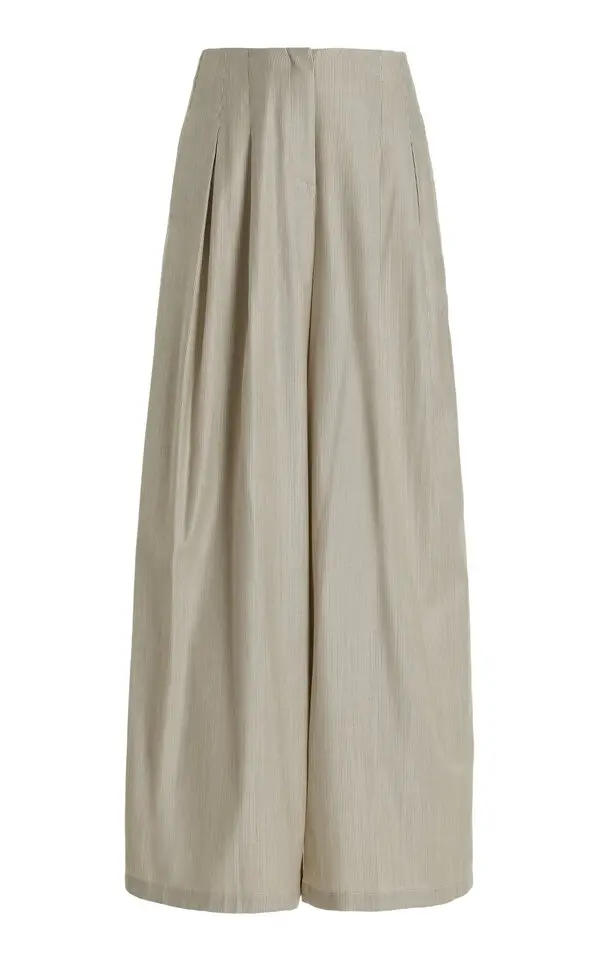 TWP Drew Wool High-rise Wide-leg Pants - Olive