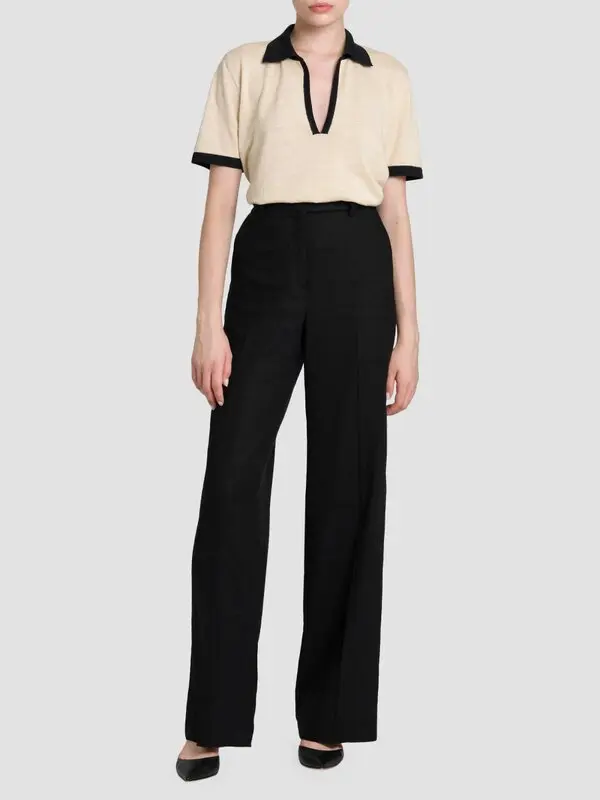 Kiton Wide-leg Linen-blend Pants