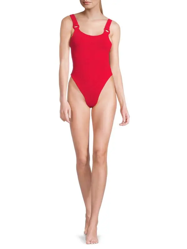 Hunza G Domino Circle-insert One-piece Swimsuit - Red
