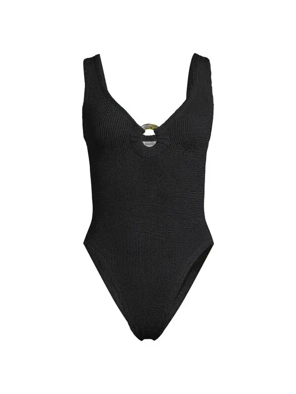 Hunza G Celine Circle-insert One-piece Swimsuit - Black