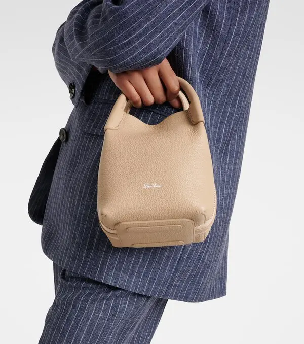 Loro Piana Bale Micro Leather Tote Bag - Beige