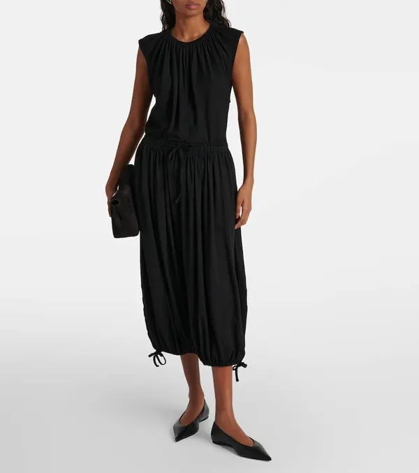 TOTEME Gathered Jersey Top - Black