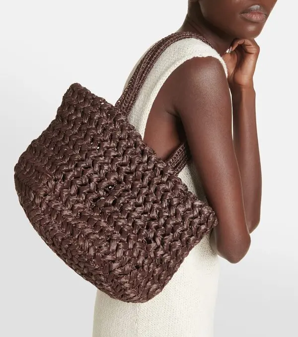 The Row Estelle Raffia Tote Bag - Brown | Editorialist