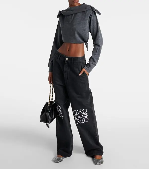 Loewe Tie-detail Cotton Crop Top