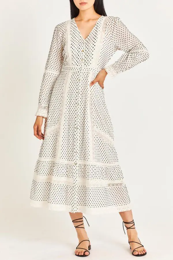 Loveshackfancy Desert Victorian Midi Dress In White - 50% Off | Editorialist
