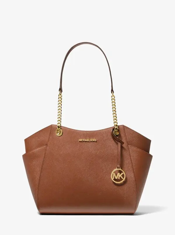 Michael Kors Jet Set Large Saffiano Leather Shoulder Bag - Brown