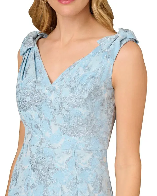 Aidan Mattox Jacquard Off-The-Shoulder Dress In Tropez Blue - 76% Off |  Editorialist