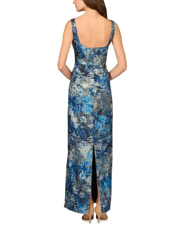 Aidan Mattox Printed Jacquard Gown
