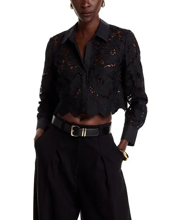 L'Agence Seychelle Lace Shirt - Black