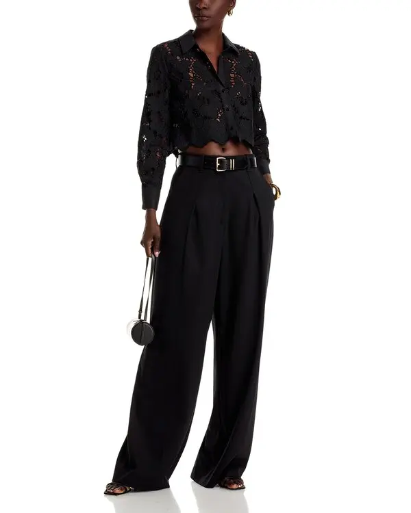 L'Agence Seychelle Lace Shirt - Black
