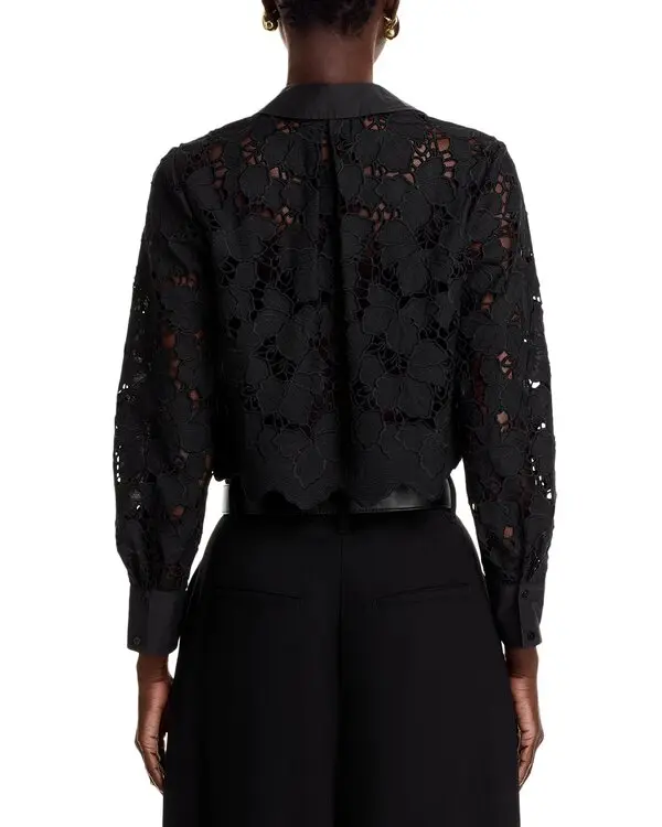 L'Agence Seychelle Lace Shirt - Black