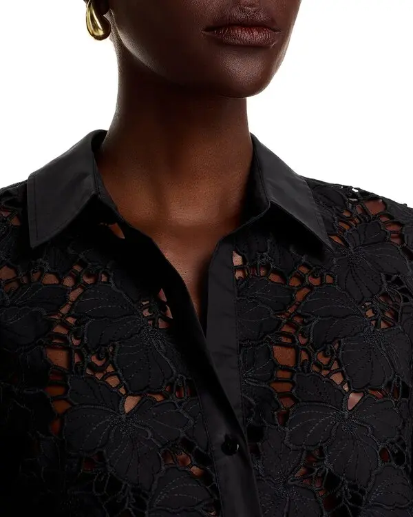 L'Agence Seychelle Lace Shirt - Black