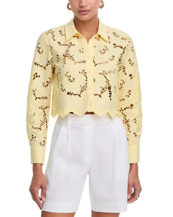 L'Agence Seychelle Lace Shirt - Lemon Sorbet