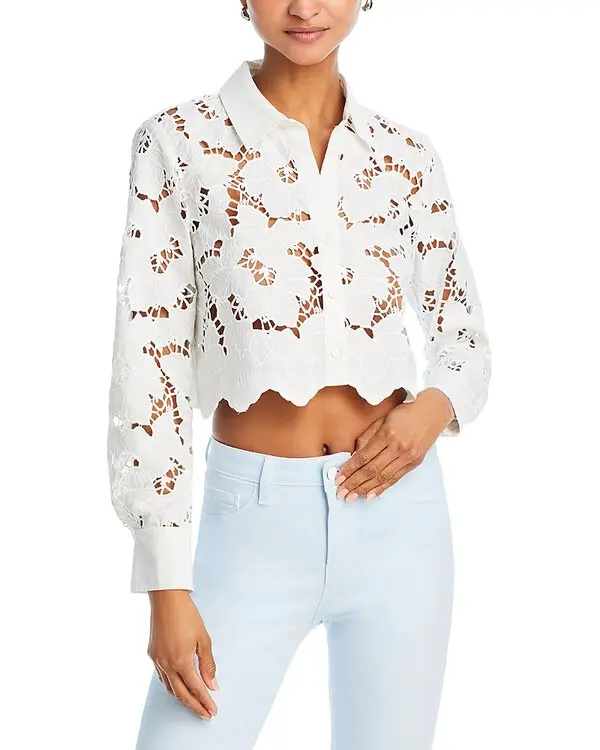 L'Agence Seychelle Lace Shirt - White