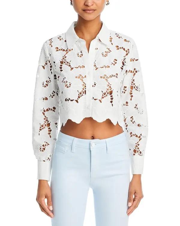 L'Agence Seychelle Lace Shirt - White