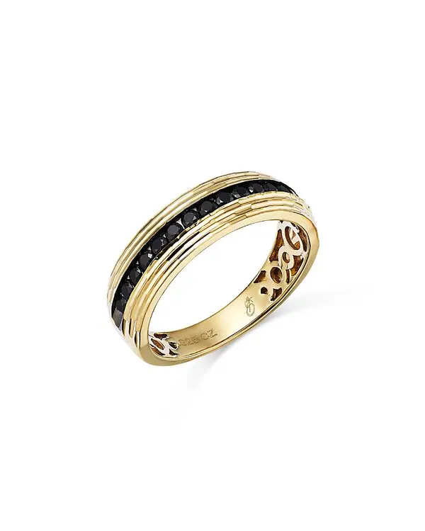 Bloomingdale'S Black Diamond Band In 14k Yellow Gold - Black/gold