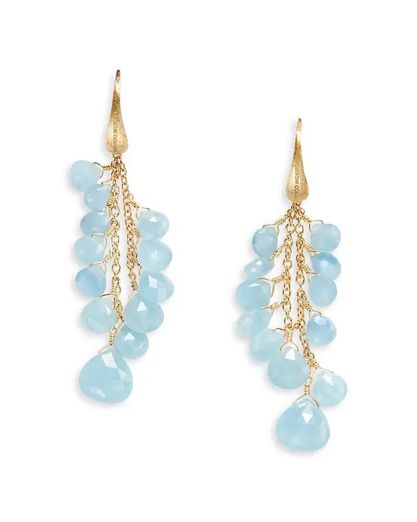 Marco Bicego 18k Yellow Gold Paradise Aquamarine Drop Earrings - Blue/gold