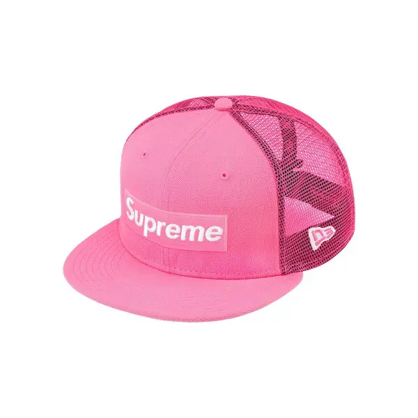 Supreme Box Logo Mesh Back New Era Cap - Pink