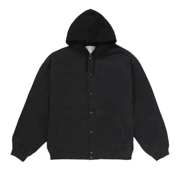 Supreme Hooded Twill Varsity Jacket - Black