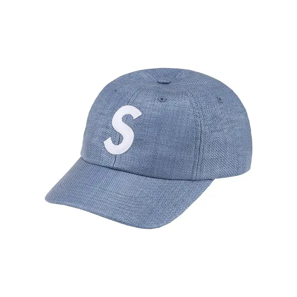 Supreme Raffia S Logo 6-panel Cap - Blue