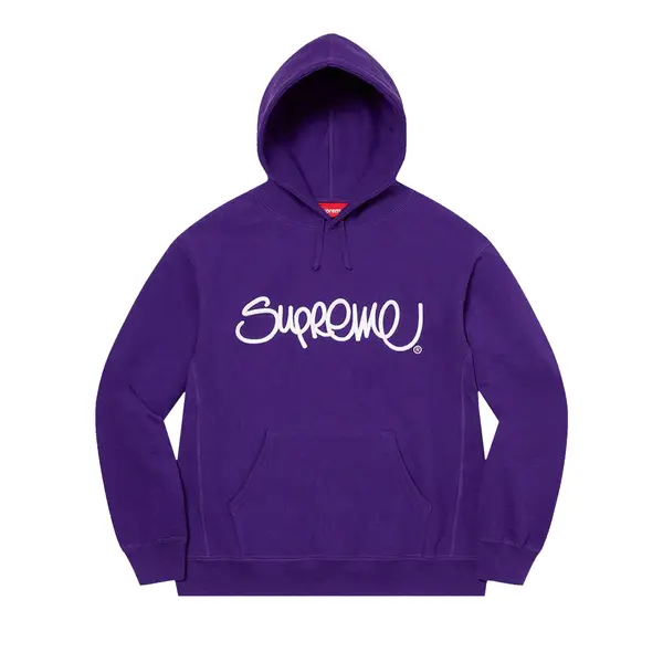 Supreme Raised Handstyle Hooded Sweatshirt - Purple