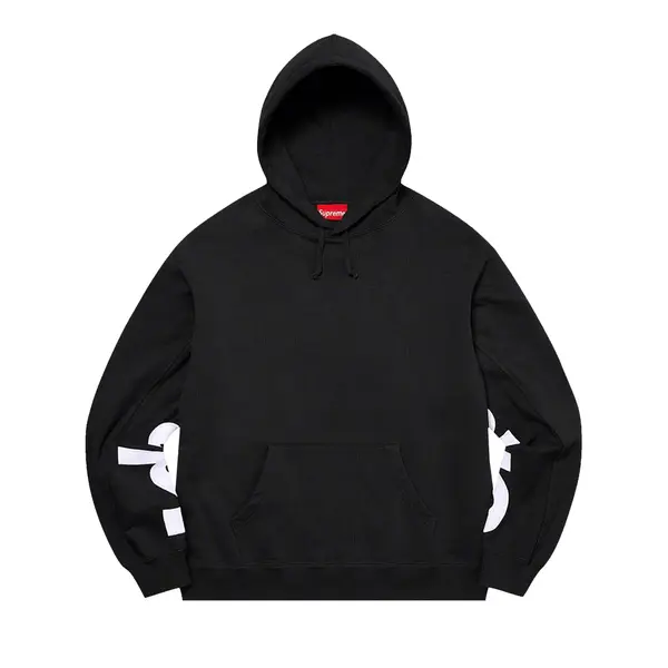 Supreme Cropped Panels Hooded Sweatshirt - Black