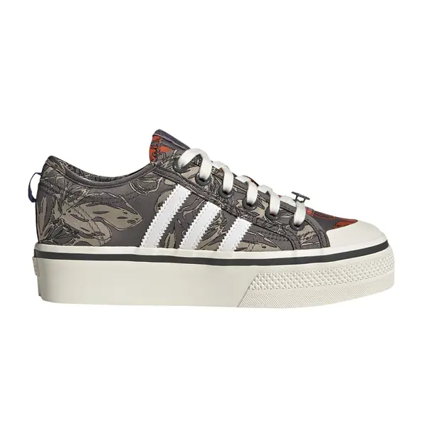 Adidas Nizza Platform Victorian Floral Print - White
