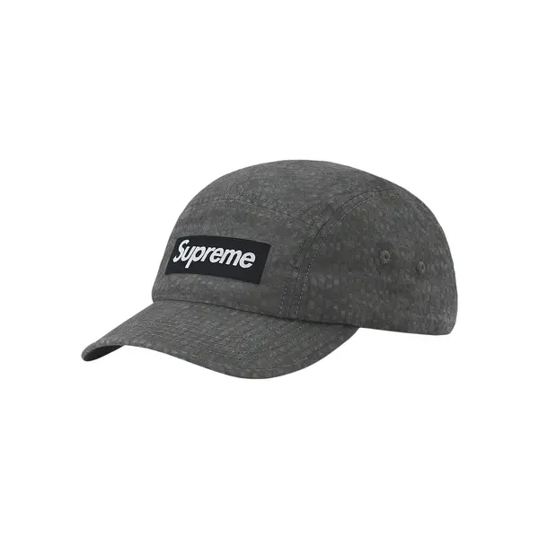 Supreme Washed Seersucker Camp Cap - Black