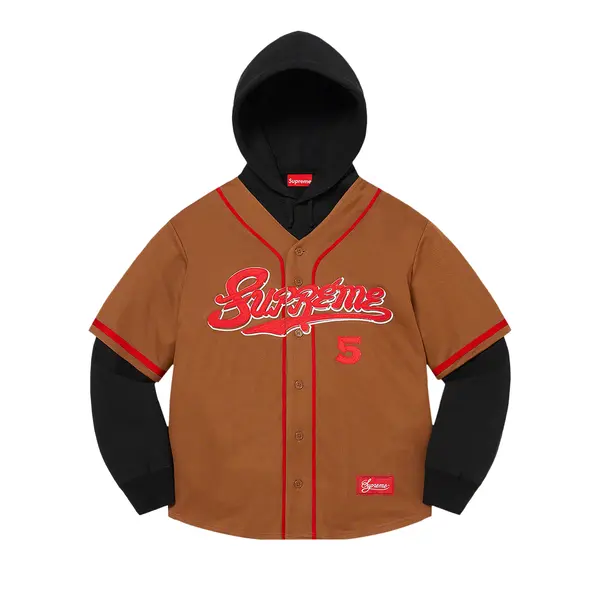 Supreme Baseball Jersey Hooded Sweatshirt