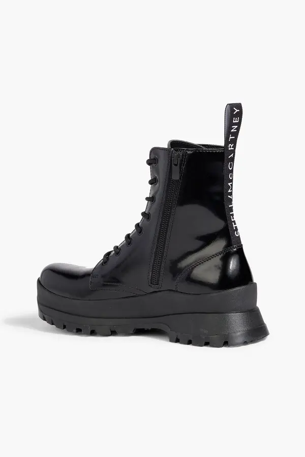 Stella McCartney Trace Glossed Combat Boots